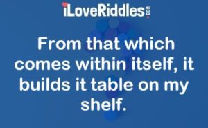 It Builds It Table on My Shelf Riddle
